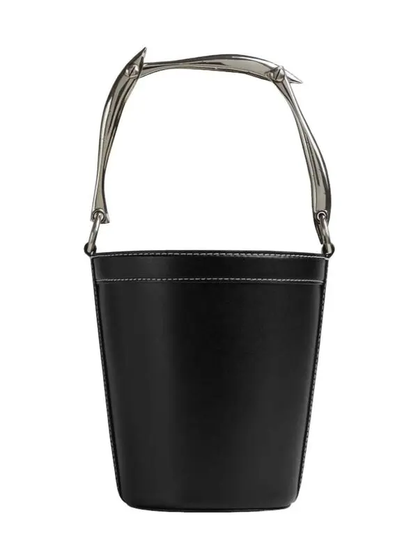 Bottega Veneta Bucket Bag With Metal Handle - Black