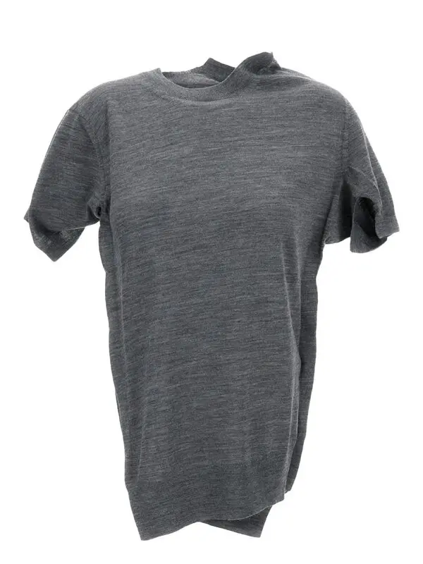 Junya Watanabe Knitted Asymmetrical T-shirt - Gray