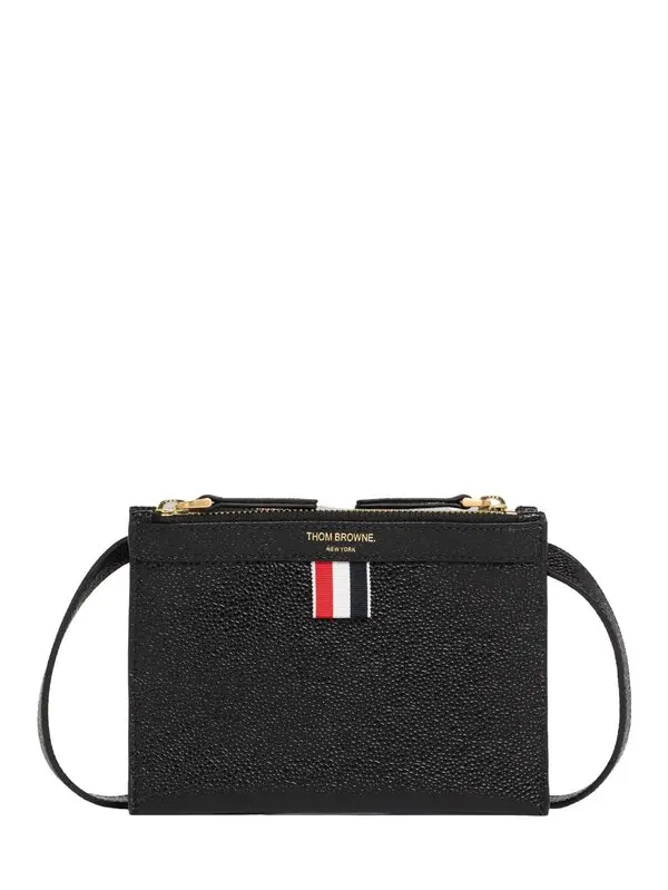 Thom Browne Rwb Tab Zipped Crossbody Bag - Black