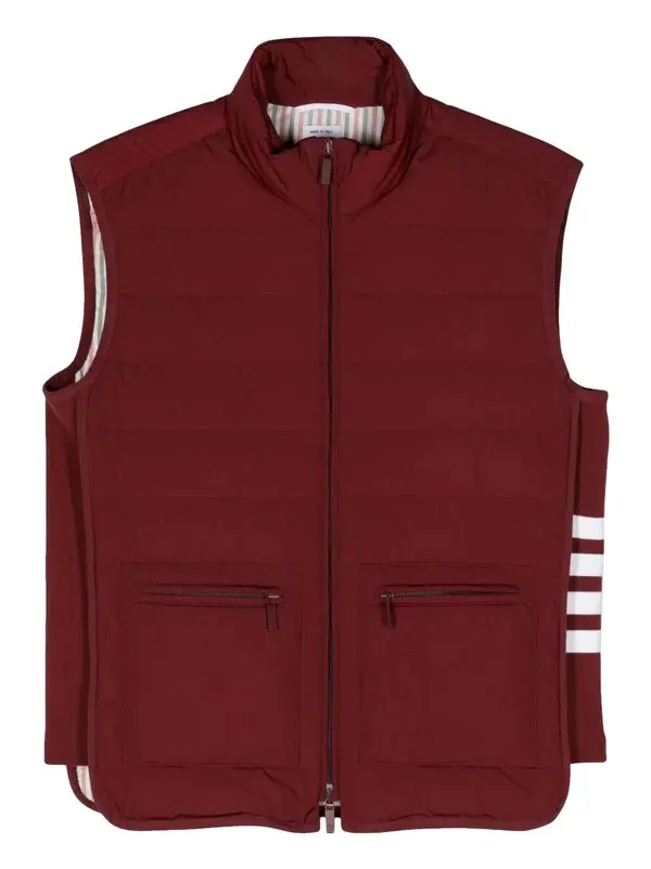 Thom Browne Funnel Neck Down Gilet - Red