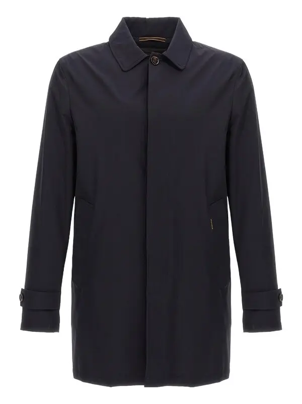 MOORER Vittor-kn Jacket With Adjustable Cuffs And Vented Back - Blue