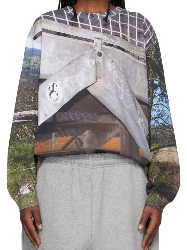 STEFAN COOKE Country View" Long-sleeve T-shirt - Gray