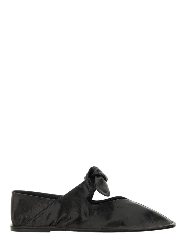 Hereu Square Toe Ballerina Flats - Black