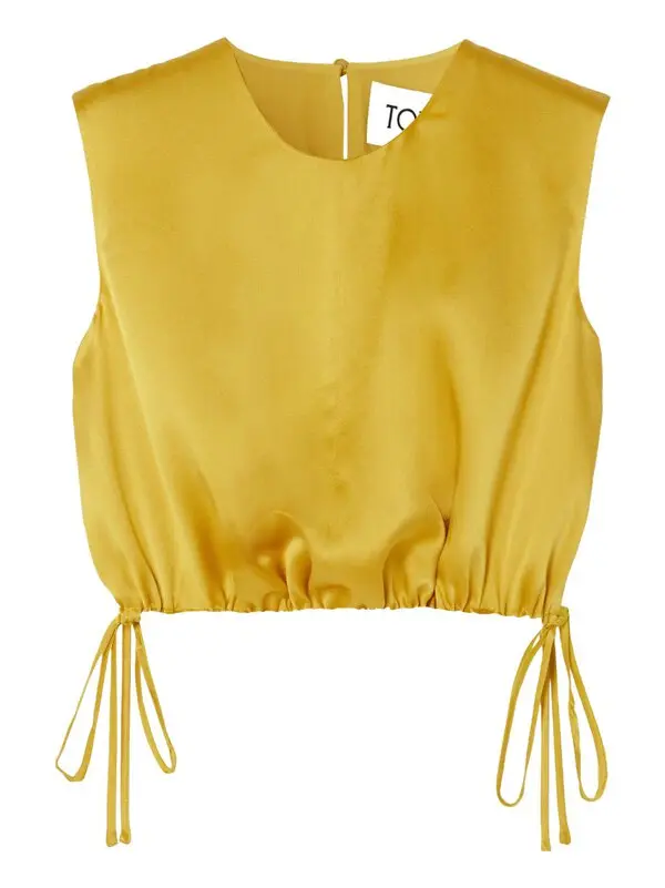 Tove Sleeveless Top With Drawstring Hem - Golden