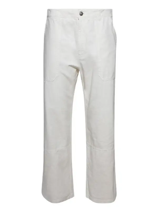 Palm Angels Cotton Straight-leg Trousers - White