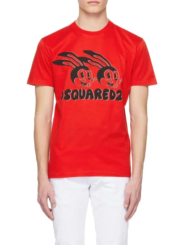 Dsquared2 Logo Printed Crewneck T-shirt - Red