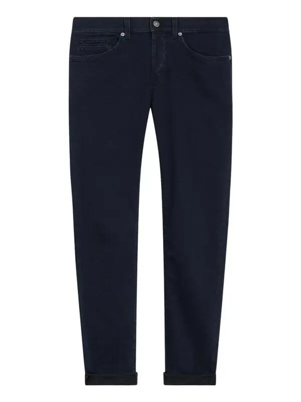 DONDUP Slim-fit Rolled-up Hem Trousers - Black