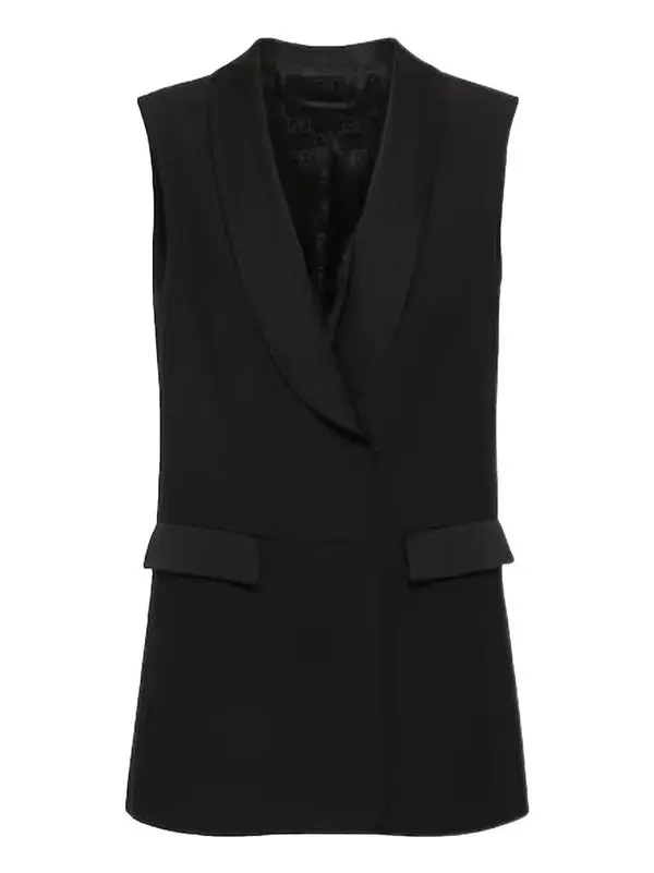 Alberta Ferretti Lapel Pocket Vest - Black