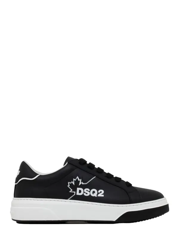 Dsquared2 Round Toe Low Top Casual Sneakers - Black