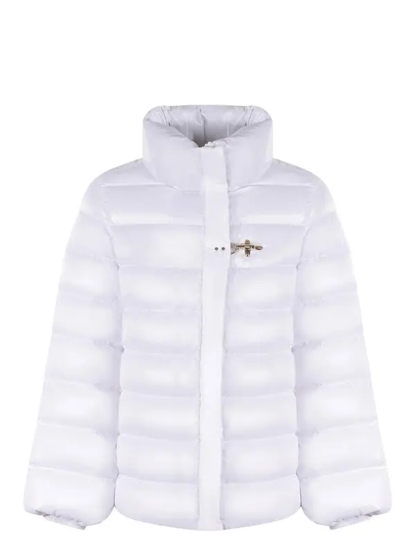 FAY Quilted Down Jacket With High Collar - White