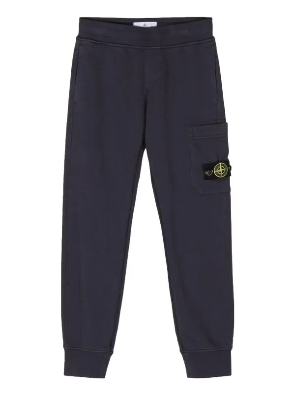 Stone Island Compass Patch Tapered Sweatpants - Dark Blue