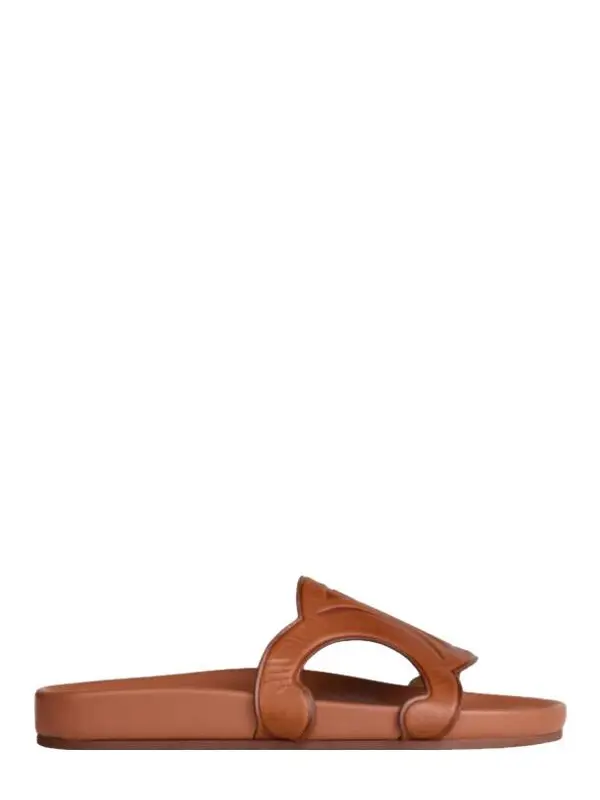 Celine Triomphe Calfskin Slides - Tan