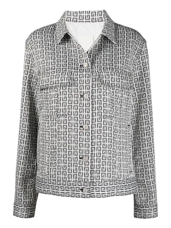 Givenchy 4g Jacquard Denim Jacket - Gray