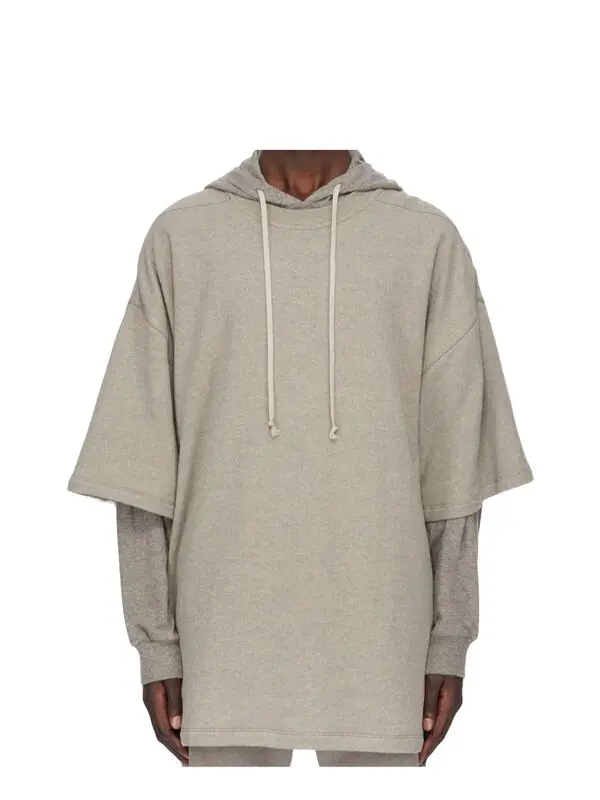 Rick Owens Layered Drawstring Hoodie - Mixed Gray
