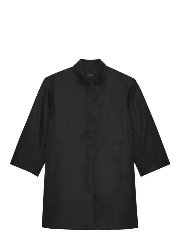 Theory Lapel Long-sleeved Coat - Black