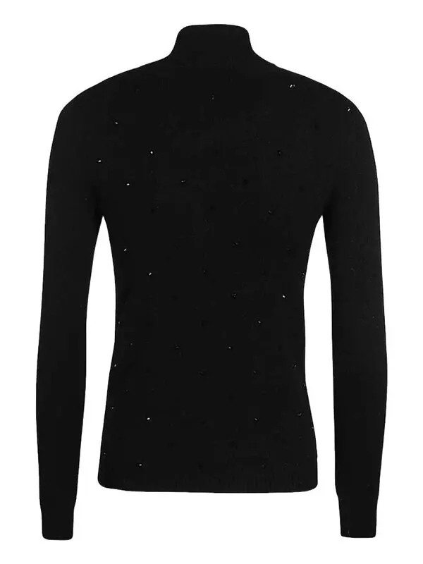 Ermanno Scervino High-neck Embellished Long-sleeve Sweater - Black