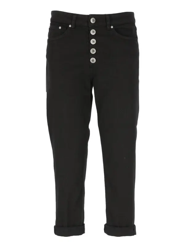 DONDUP High-waisted Cropped Stretch Jeans - Black