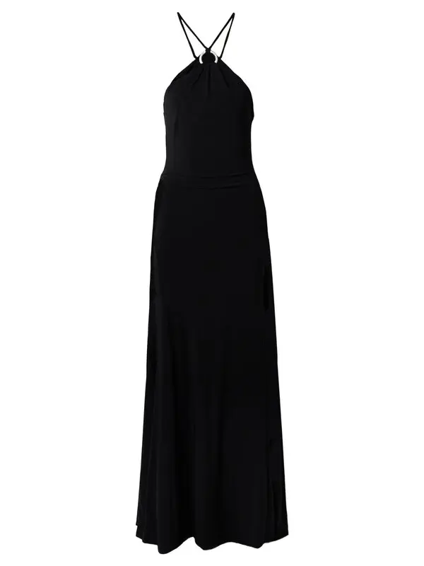 Tove Sleeveless Dress With Central Ring Detail - Black