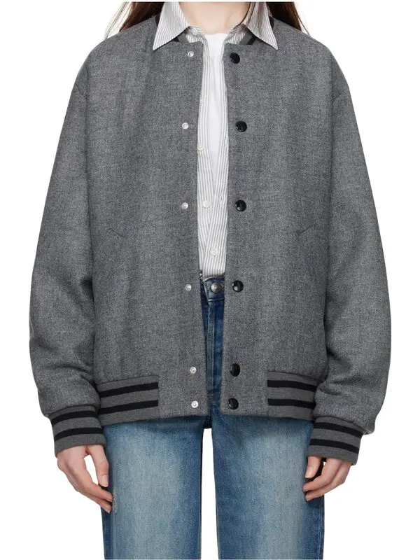 A.p.c. Micky Striped Blouson Jacket - Grey