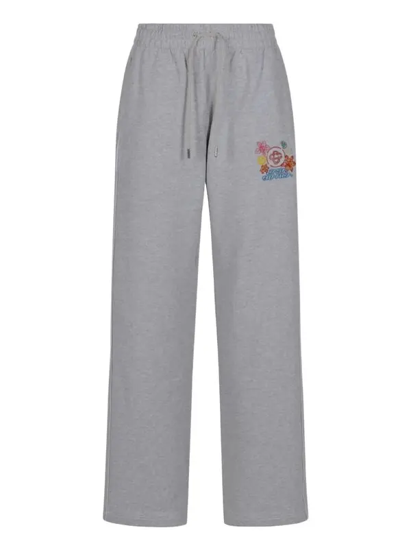 Casablanca Embroidered Cropped Sweatpants - Gray