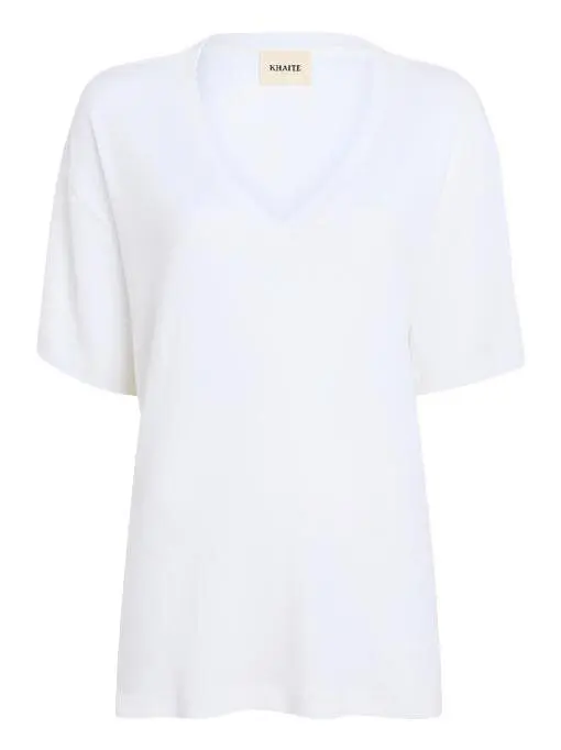 Khaite Linda V-neck T-shirt - White