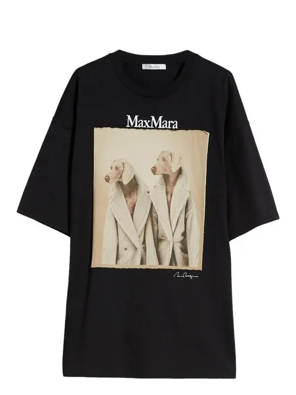 Max Mara Graphic Print T-shirt - Black