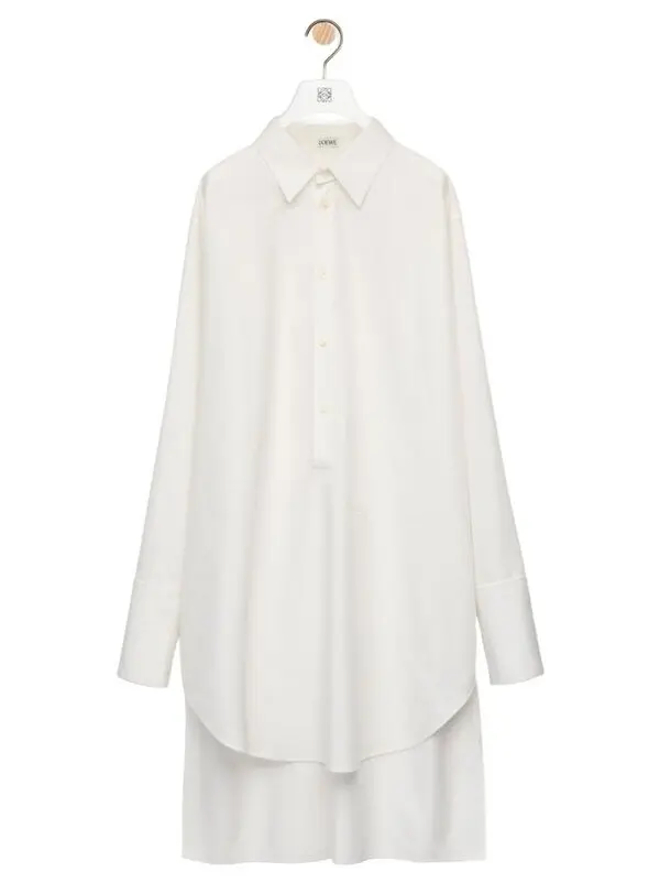 Loewe Deconstructed Long-sleeved Shirt Dress - White