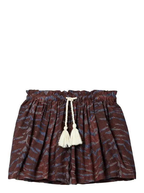Ulla Johnson Bijou Printed High-waisted Shorts - Black