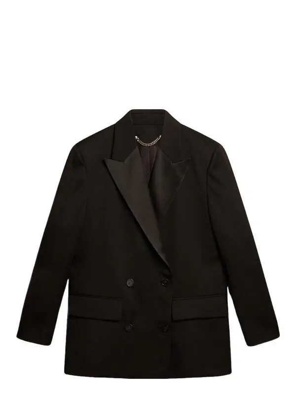 GOLDEN GOOSE Peak Lapel Double-breasted Tailored Blazer - Black