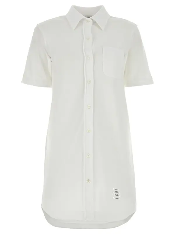 Thom Browne Sequin Detailed Shirt Dress - White