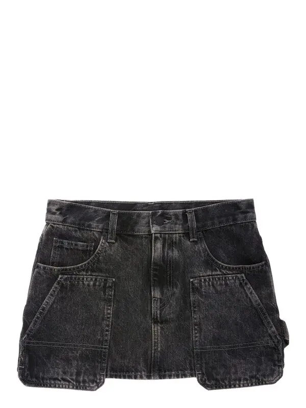 Helmut Lang Carpenter Denim Mini Skirt - Black