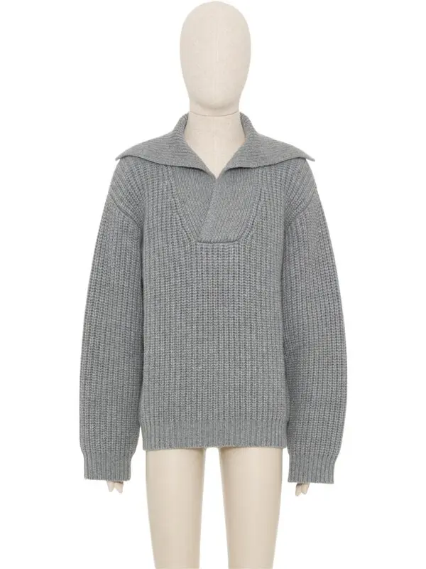 Valentino Garavani V-neck Long-sleeved Jumper - Gray