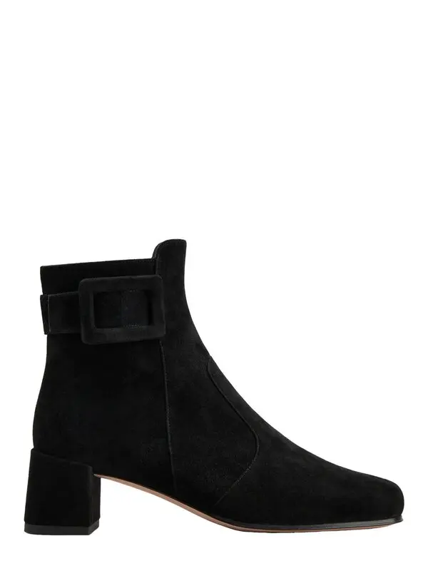 ROGER VIVIER Très Vivier Suede Boots With Side Buckle - Black