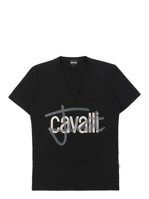 Just Cavalli Letter Printed T-shirt - Black