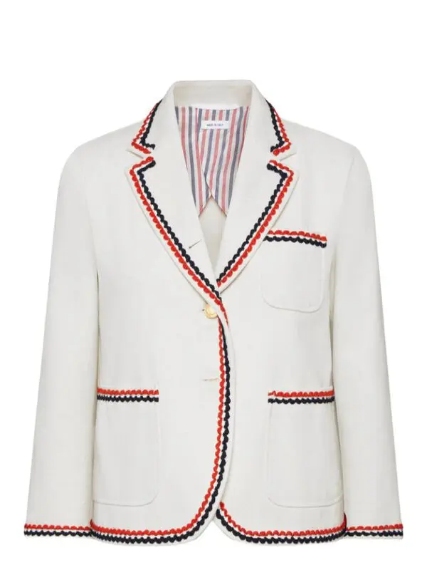 Thom Browne Rwb-stripe Blazer - White