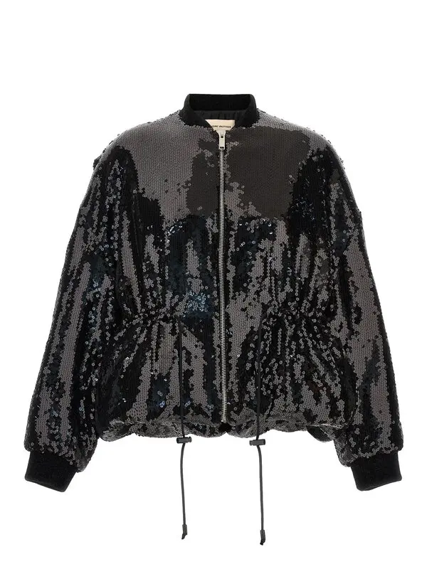Alexandre Vauthier All-over Sequin Embellished Bomber Jacket - Black