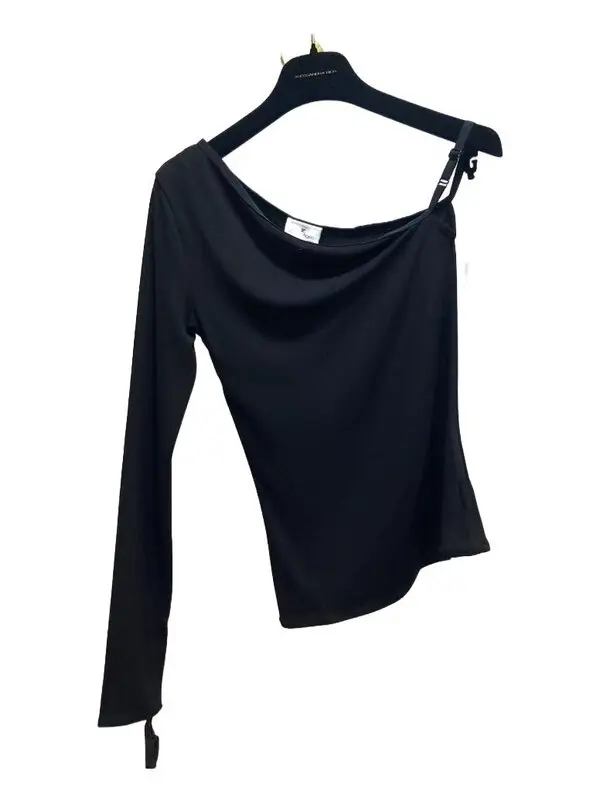 COURREGES Single-shoulder Detail Blouse - Black