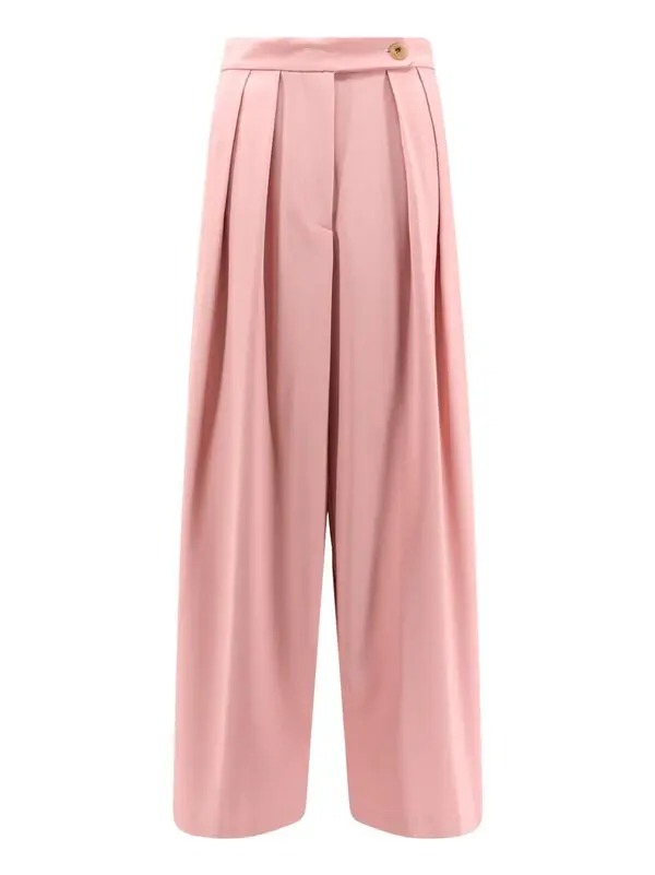 Dries Van Noten Wide Leg Pleated Trousers - Pink