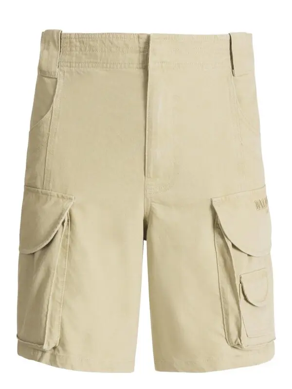 Balmain Cotton Cargo Bermuda Shorts - Beige
