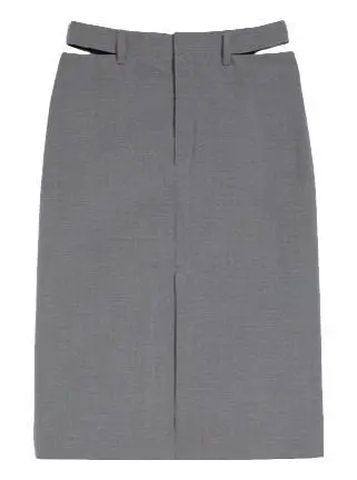 JIL SANDER Dry Wool Poplin Skirt - Shadow