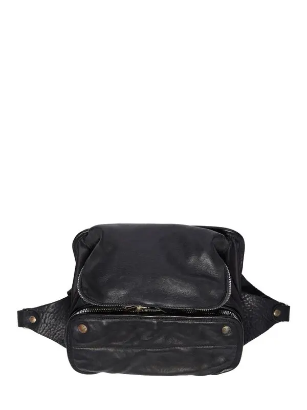 Guidi Zipper Waist Bag - Black
