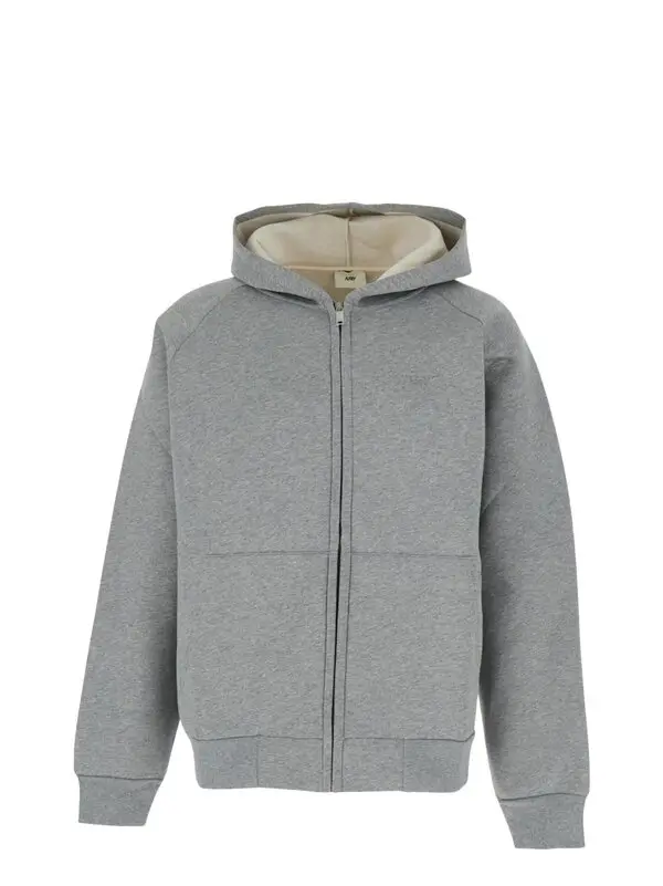 AUTRY Zip-up Cotton-blend Hoodie - Grey