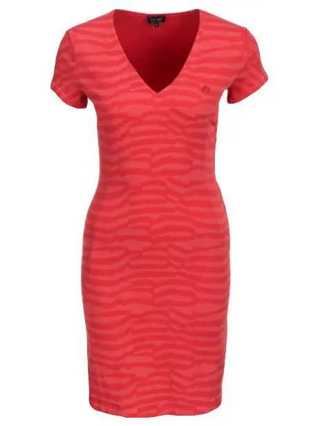 Emporio Armani V-neck Zipper Dress - Red