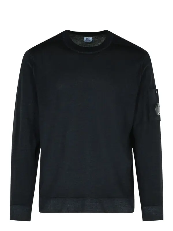 C.P. COMPANY Crewneck Lens Jumper - Black