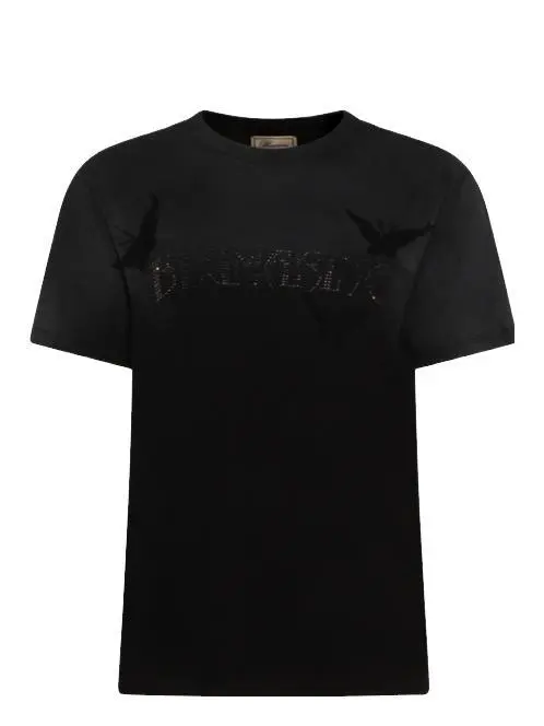Blumarine Embellished Logo T-shirt - Black