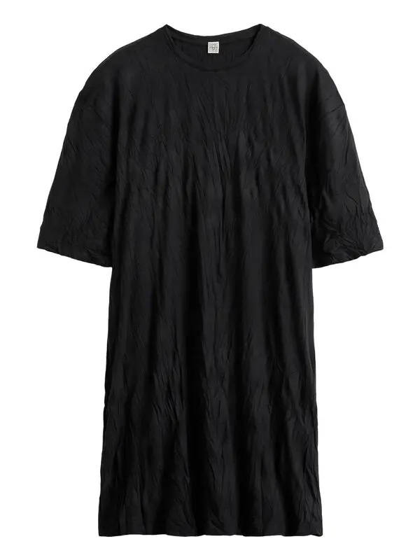 TOTEME Short-sleeved Crewneck T-shirt Dress - Black