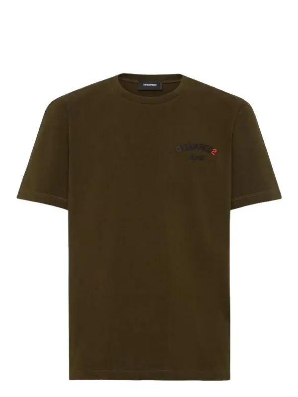 Dsquared2 Logo Embroidered Crewneck T-shirt - Beech Brown