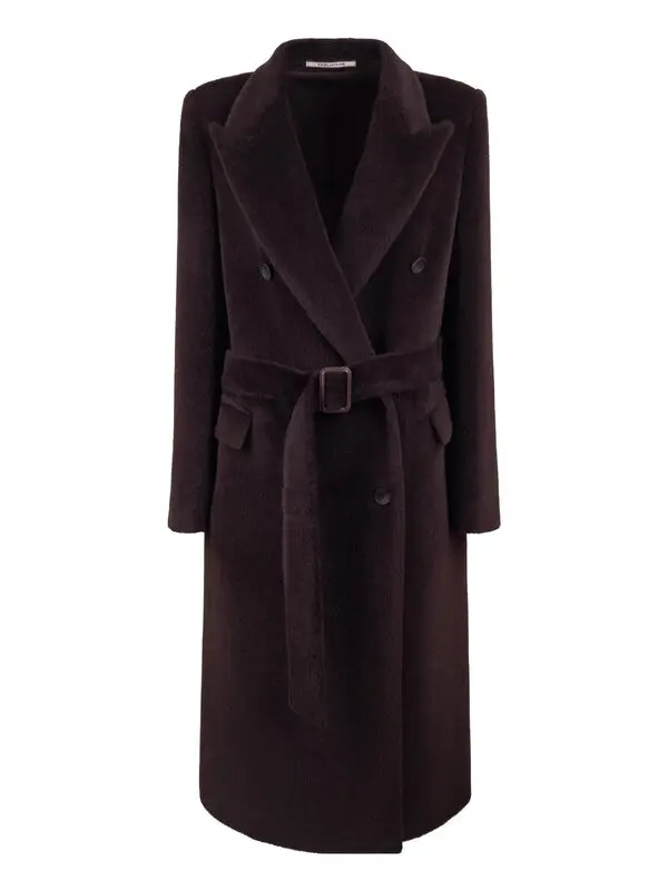 Tagliatore Double-breasted Belted Coat - Brown