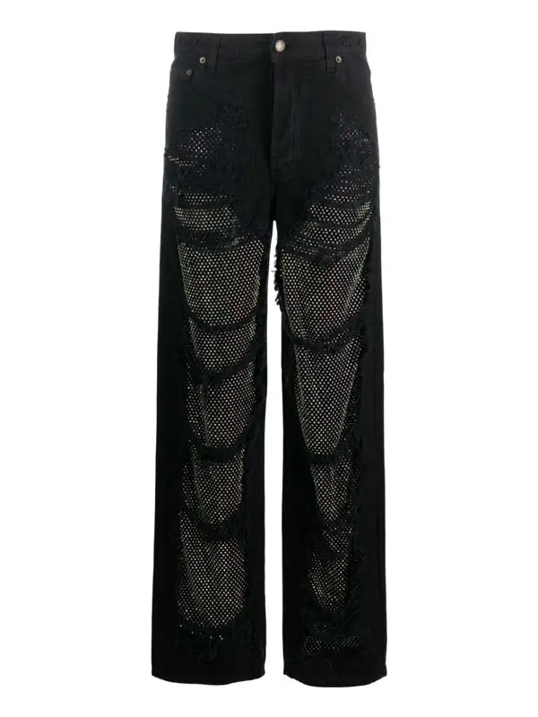 DARKPARK Karen Embellished Distressed Jeans - Black