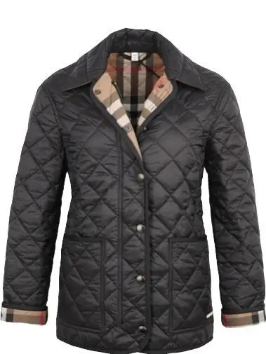 Burberry Quilted Jacket With Classic Collar - Black